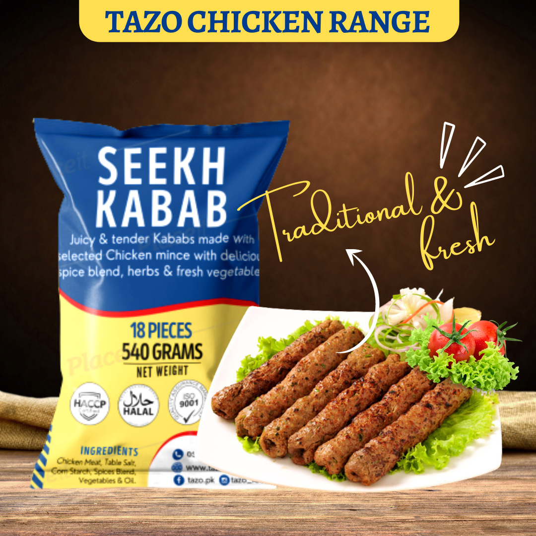 Chicken Seekh Kabab 540g – TAZO Foods Pk